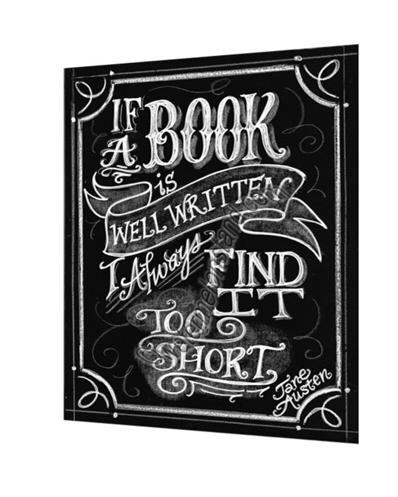Chalkboard Poster Austen Quote Chalkboard Paper Poster - Etsy