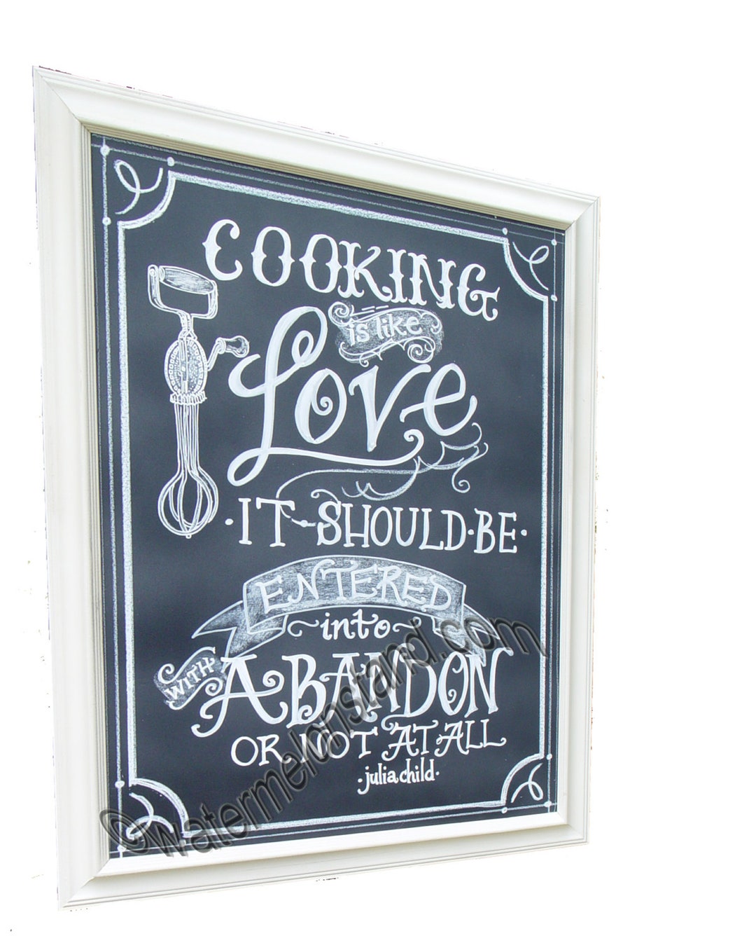 Chalkboard Art Sign - Love With Abandon Quote Chalkboard - Framed Sign ...