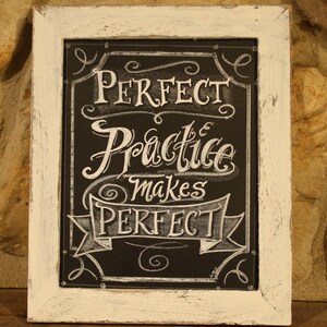 Chalkboard Art Sign Perfect Practice Makes Perfect Framed 8x10 - Etsy