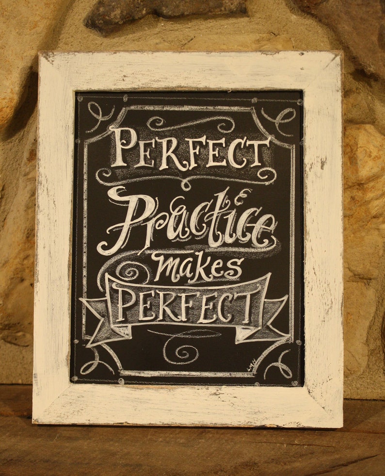 Chalkboard Art Sign Perfect Practice Makes Perfect Framed 8x10 - Etsy