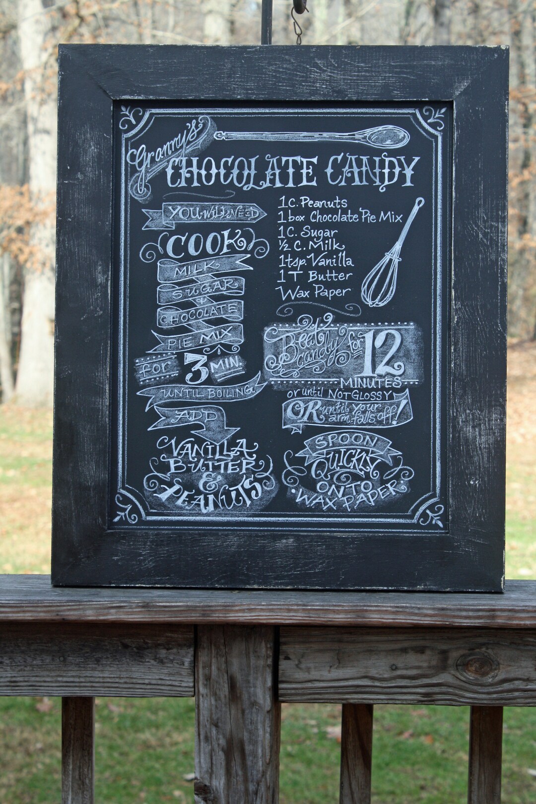 Custom Chalkboard Art Sign With Personalized Family Recipe Design ...