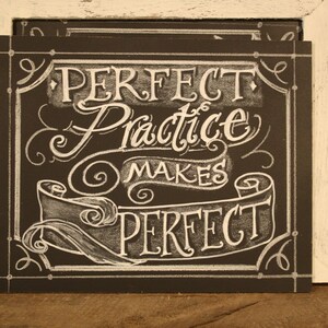 Chalkboard Art Sign Perfect Practice Makes Perfect Framed 8x10 - Etsy