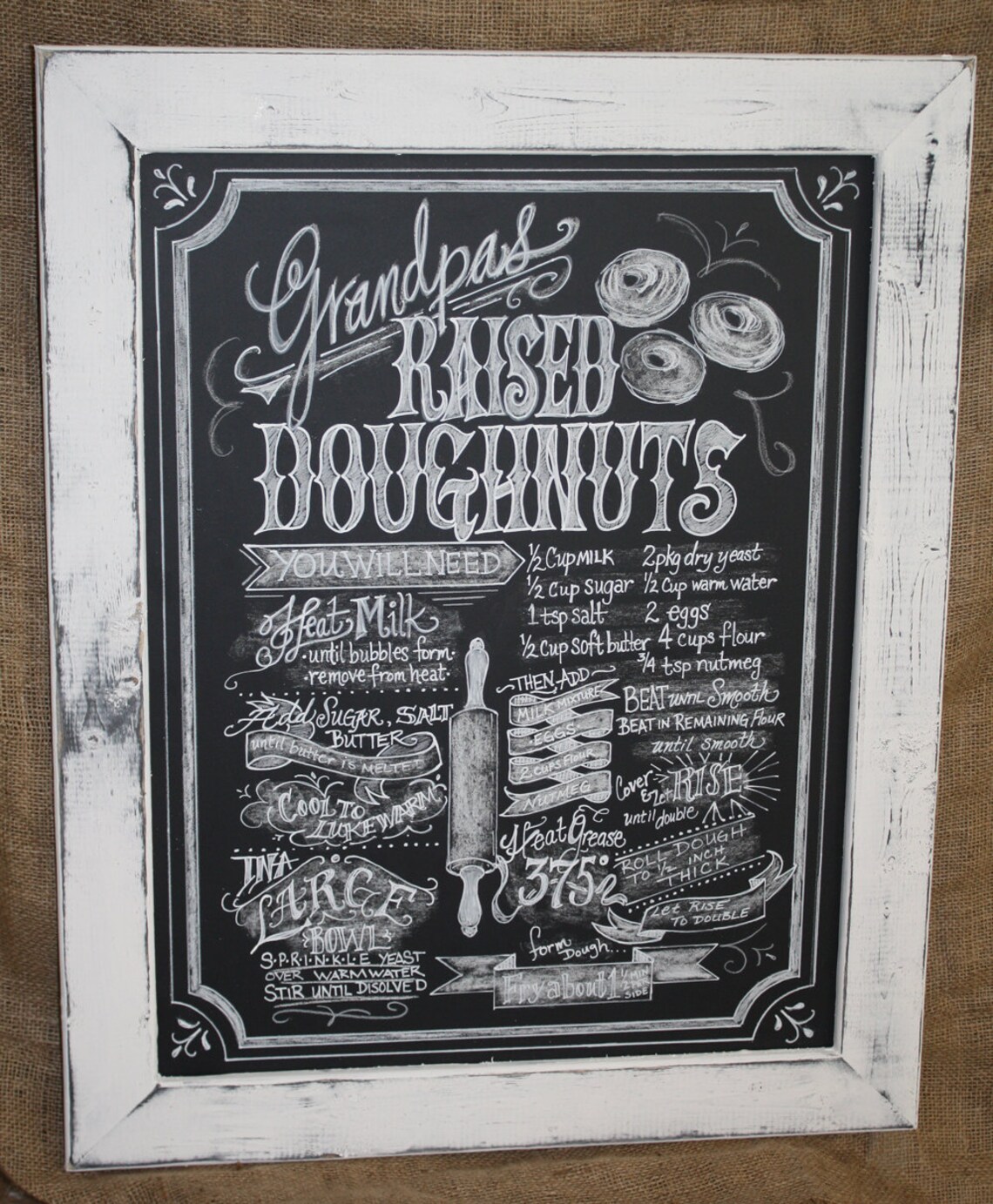 Custom Favorite Family Recipe Board Chalkboard Art Sign Framed | Etsy