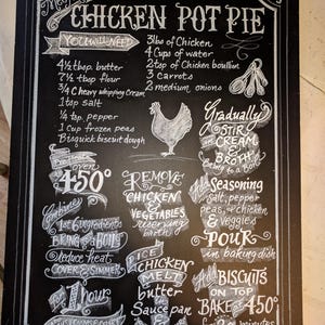 RECIPE Sign Chalkboard Art Sign for Mother' Day Gift in Color Christmas ...