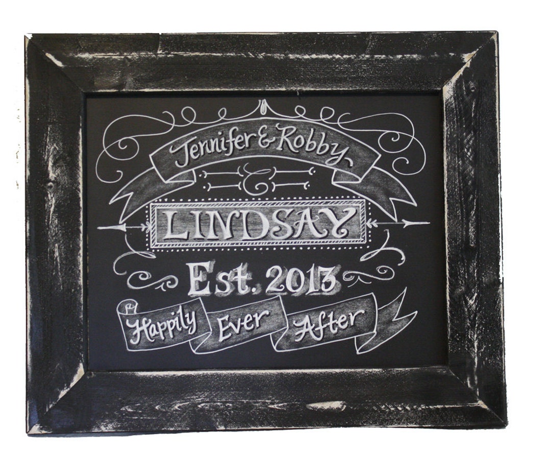 Framed 11 X 14 Chalkboard Art Sign Personalized - Etsy