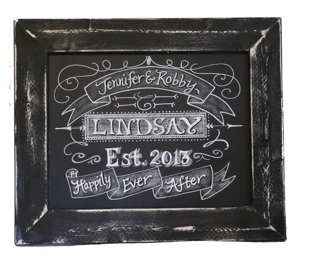Framed 11 x 14 Chalkboard Art Sign Personalized | Etsy