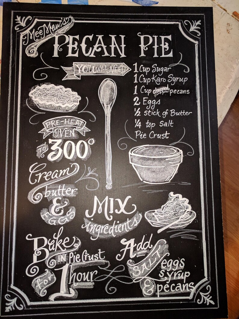RECIPE Sign Chalkboard Art Sign for Mother' Day Gift in Color Christmas ...