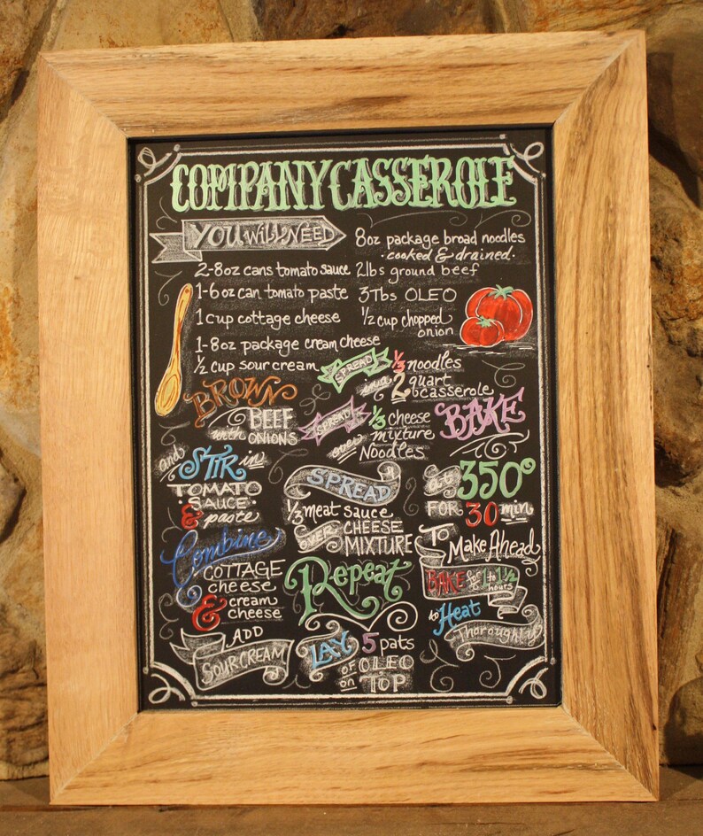 Your Favorite Family Recipe Chalkboard Art Sign Framed 18x24 - Unique ...