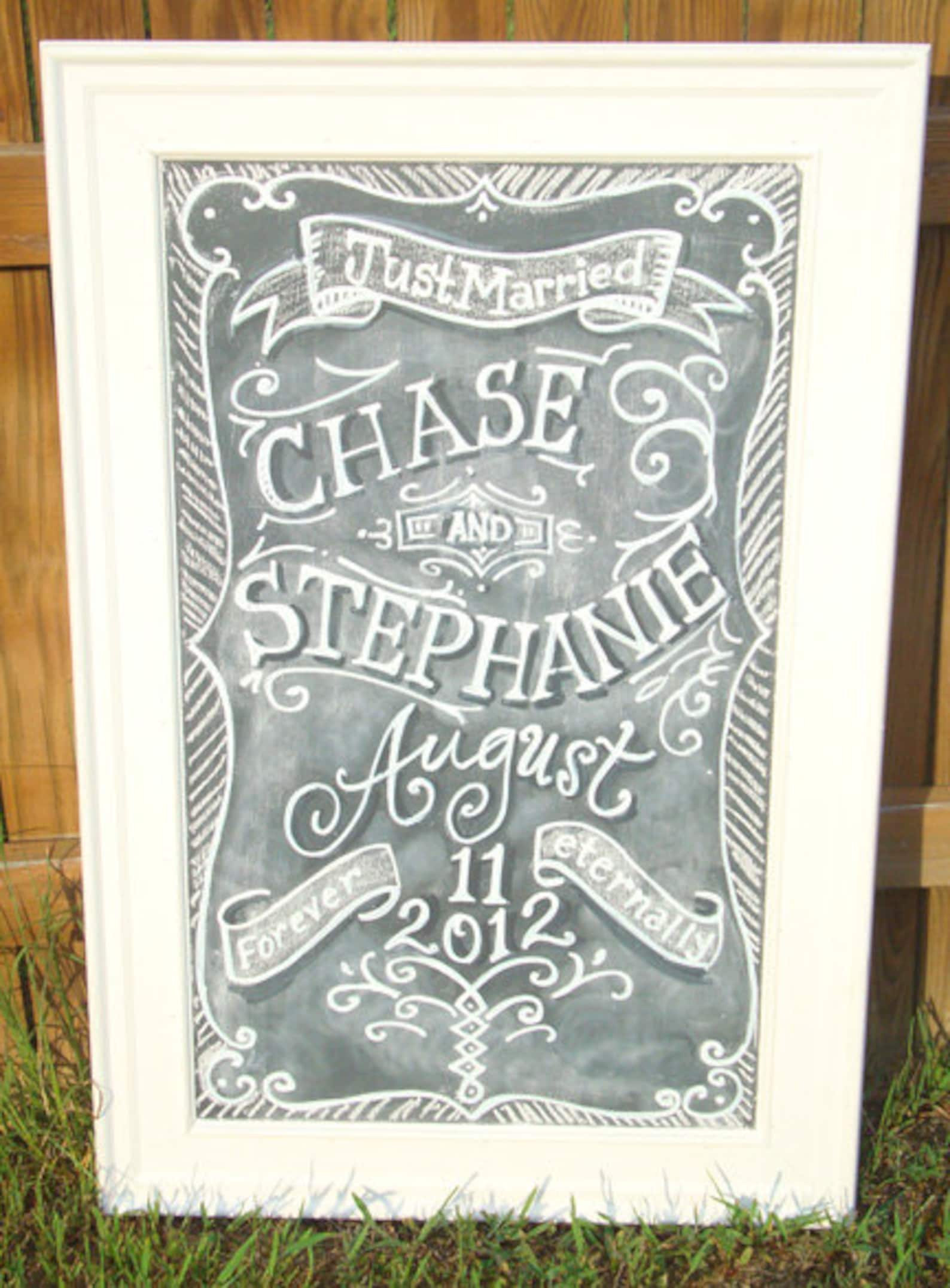Chalkboard Art Sign Wedding Signage size Large Unframed 16 x | Etsy