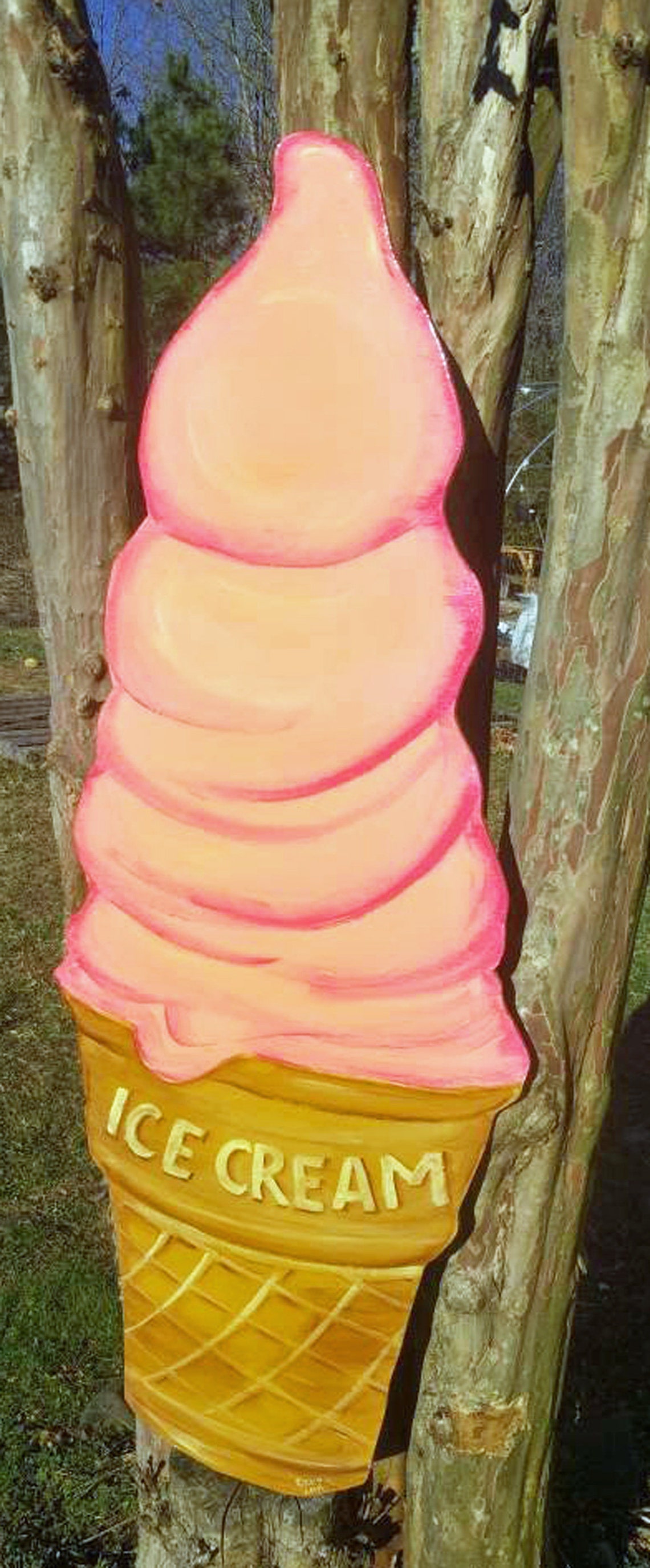 Roadside Sign Large Wood Vintage Style Ice Cream Cone | Etsy