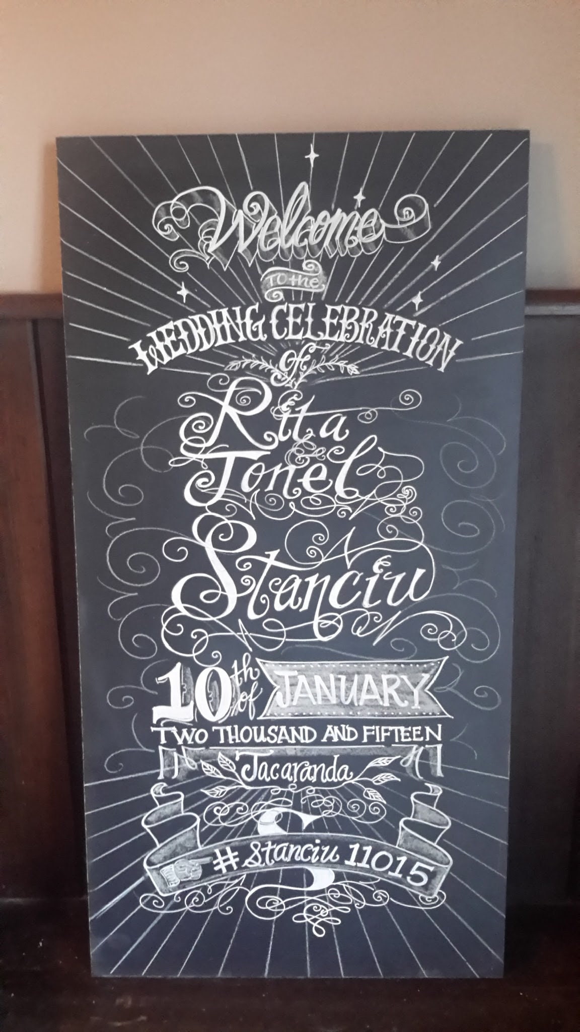 Chalkboard Art Sign Wedding Signage size Large Unframed 16 x | Etsy
