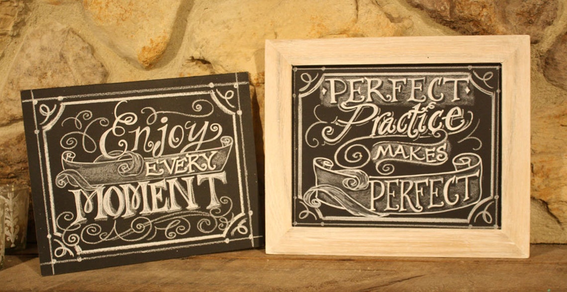 Chalkboard Art Sign Perfect Practice Makes Perfect Framed 8x10 - Etsy