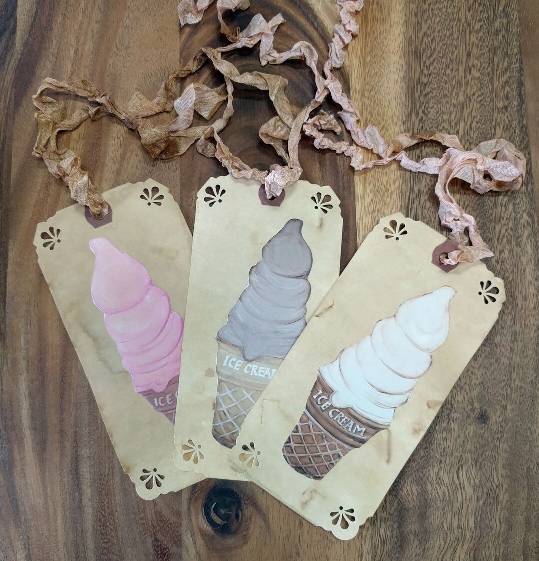 Vintage Style Ice Cream Hang Tags: Hand-painted Art (digital Download ...