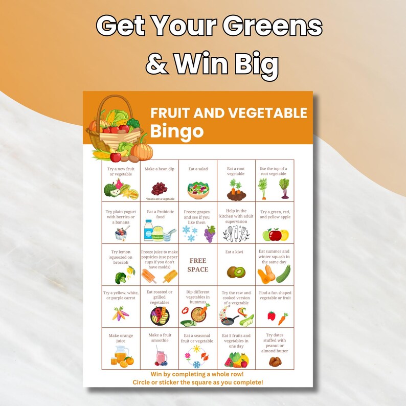 Printable Nutrition Bingo – Fruit and Vegetable Bingo Sheet, Fun ...