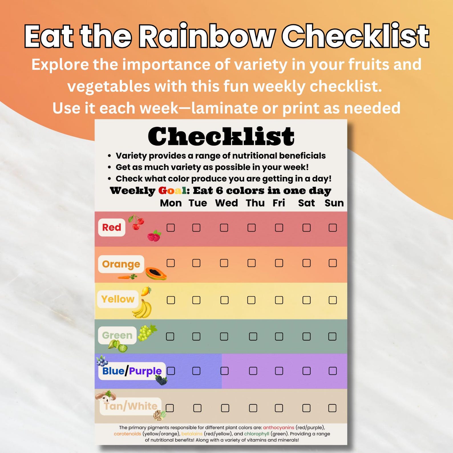 Printable Nutrition Worksheets – Eat the Rainbow Activity Sheet ...