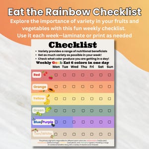 Printable Nutrition Worksheets – Eat the Rainbow Activity Sheet ...