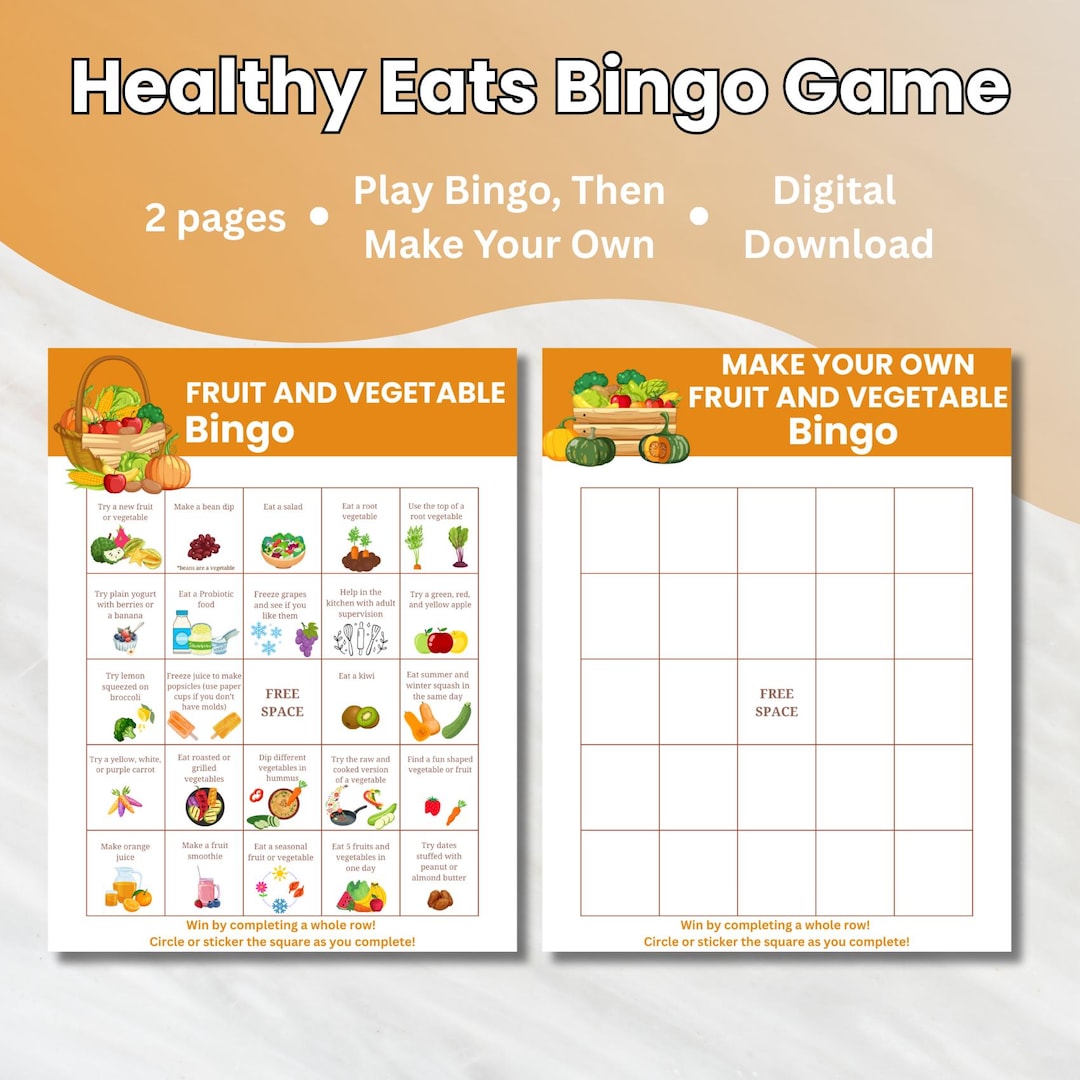 Printable Nutrition Bingo – Fruit and Vegetable Bingo Sheet, Fun ...