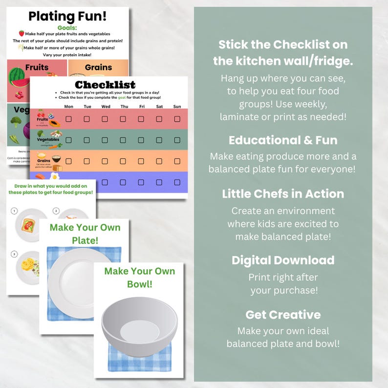 Printable Myplate Nutrition Worksheets – Plating Fun With Food Group ...