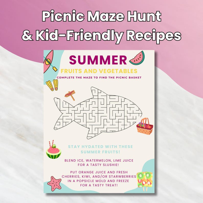 Printable Kids Nutrition Worksheets – Summer Fruits and Vegetables ...