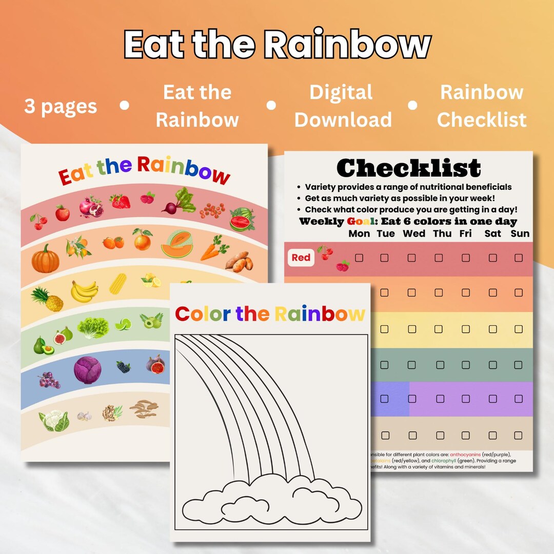 Printable Nutrition Worksheets – Eat the Rainbow Activity Sheet ...