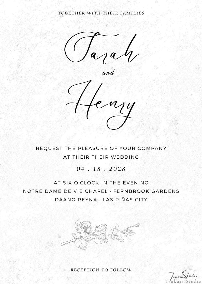 Simple Elegant Wedding Invitation Template - Etsy
