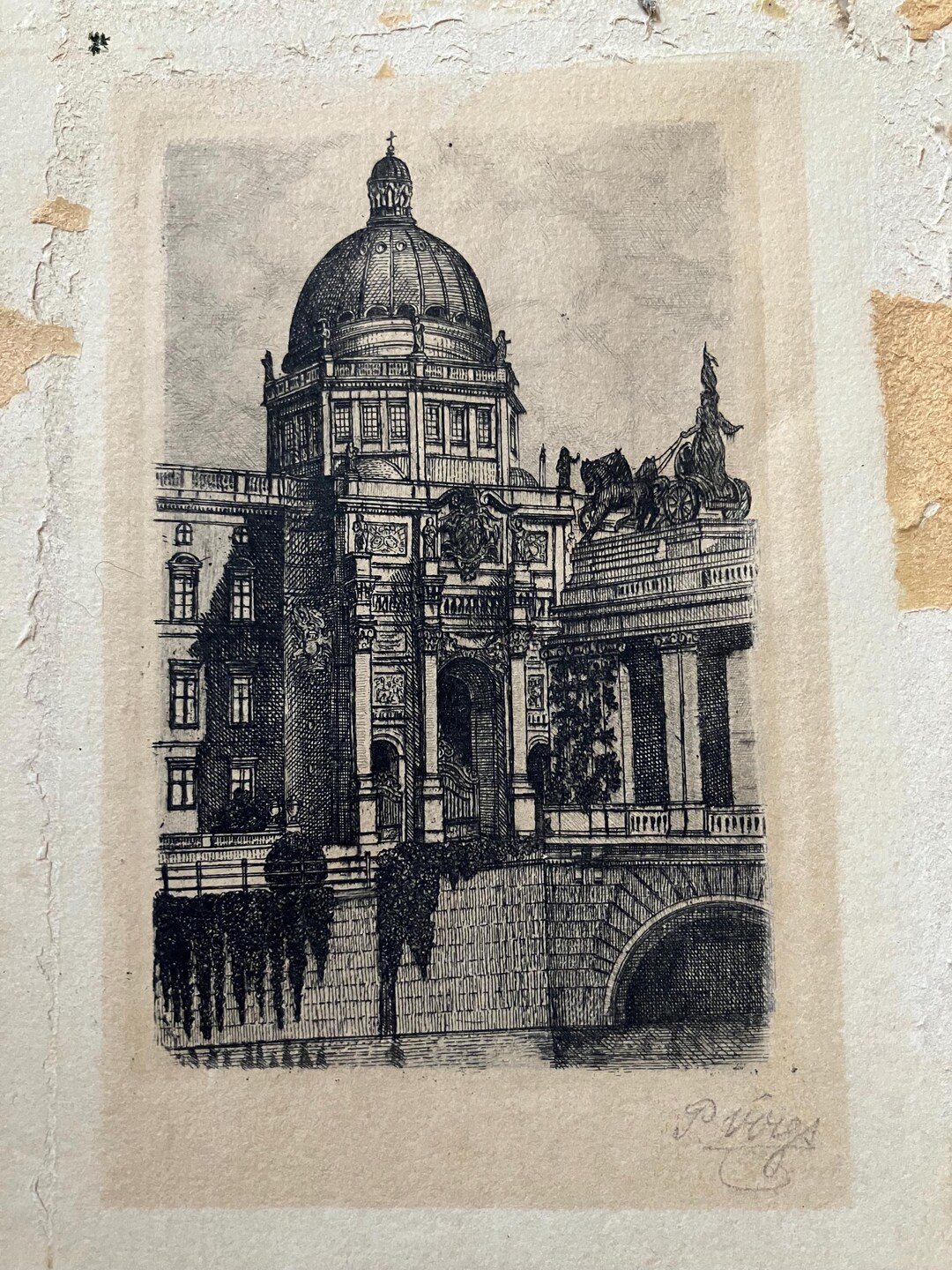 Antique Architectural Etching , European Cityscape - Etsy