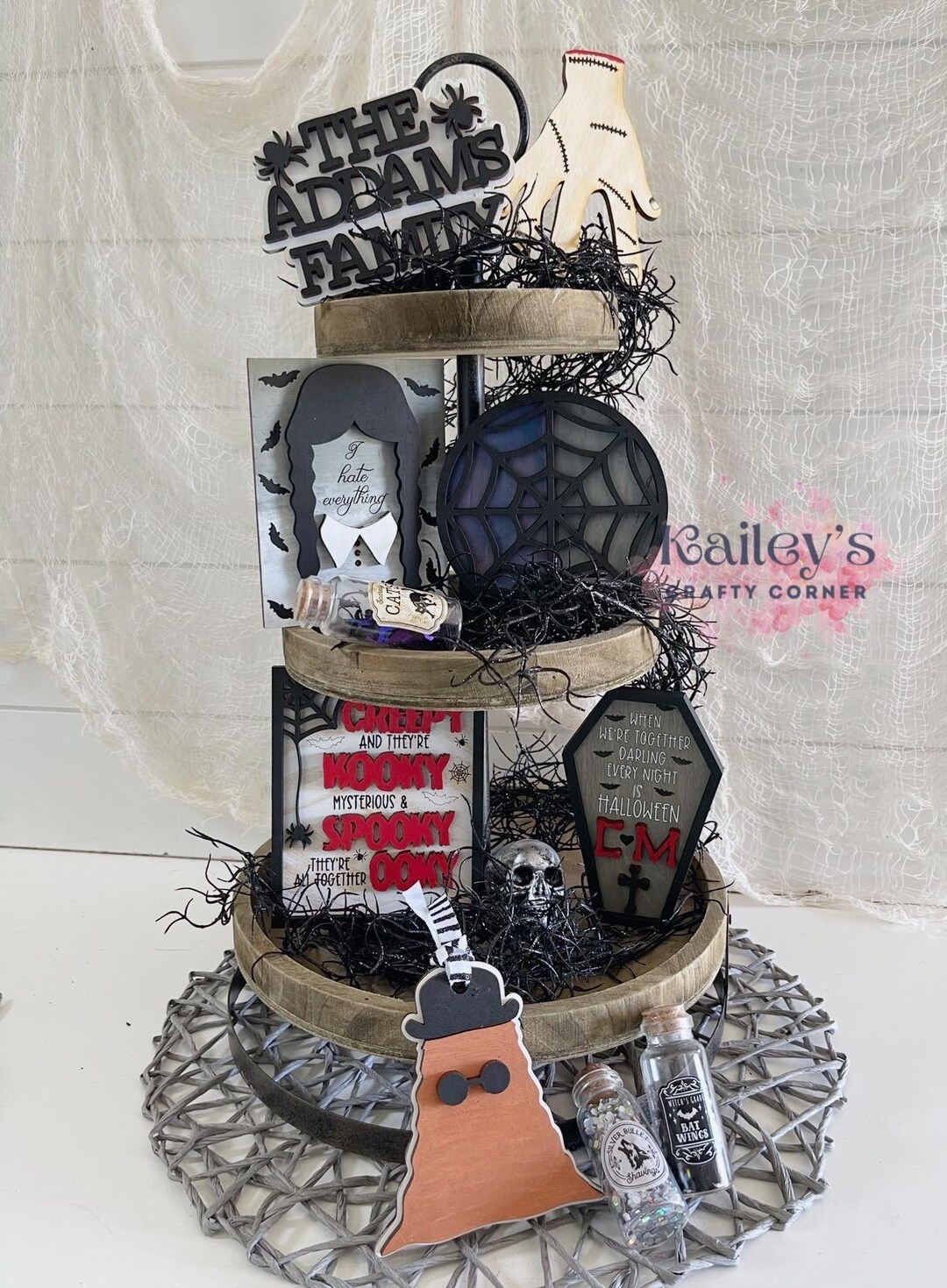 Addams Family Tier Tray Decor, Halloween Tier Tray Decor , Wednesday - Etsy