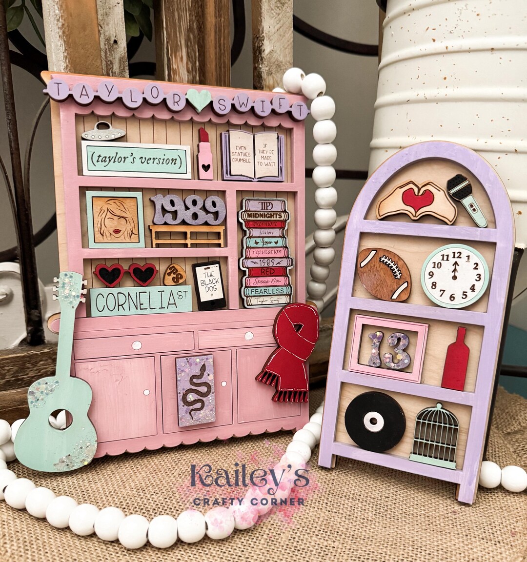 Mini Wood Hutch Decor, Decor TS Inspired, Rood Decor, Girl Room Decor ...