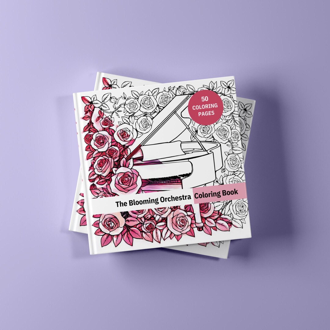 The Blooming Orchestra Coloring Book, Musical Instruments, Adult ...