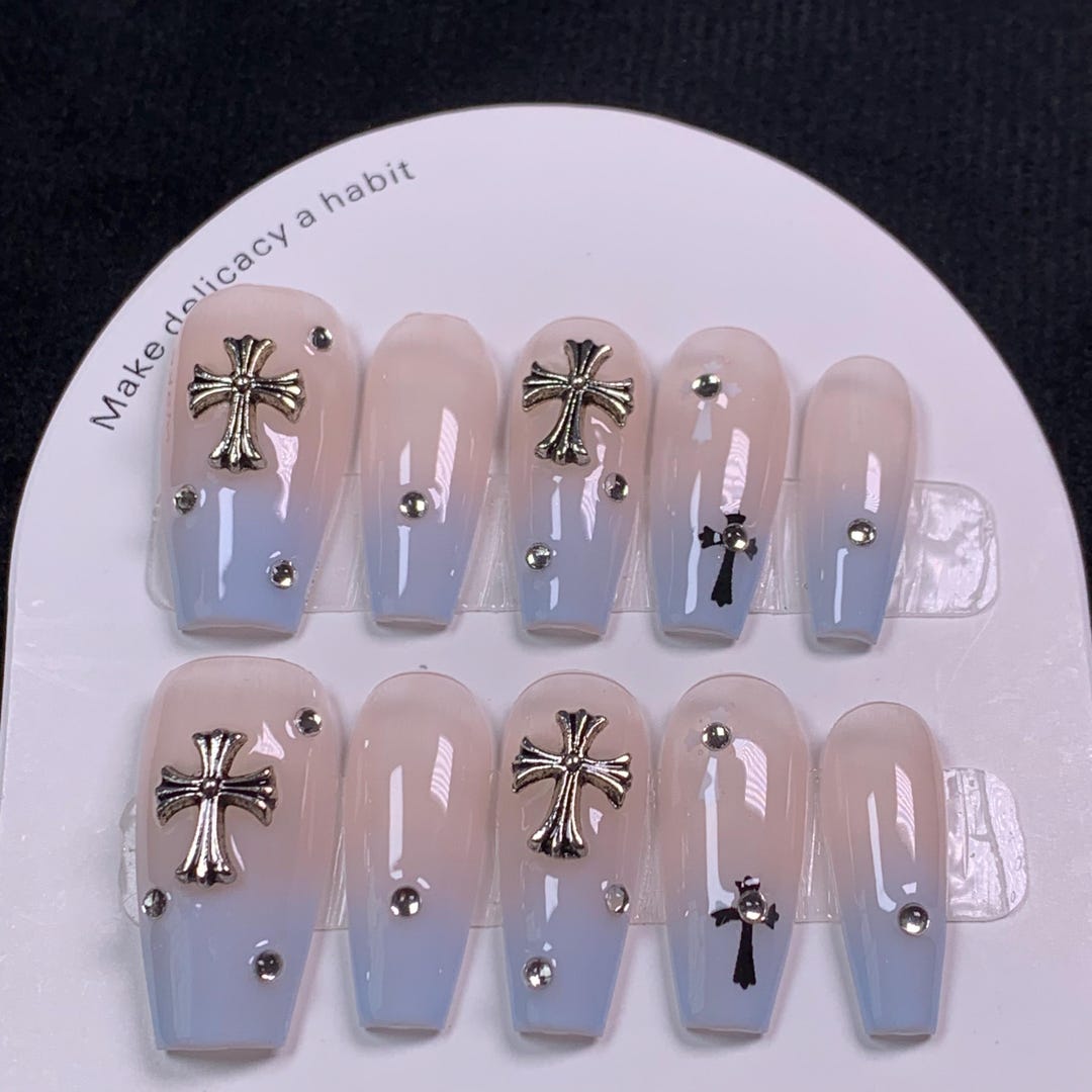 Croix Nail/light Pink Nail/long Nail /reusable Nail/press Gel Nail ...