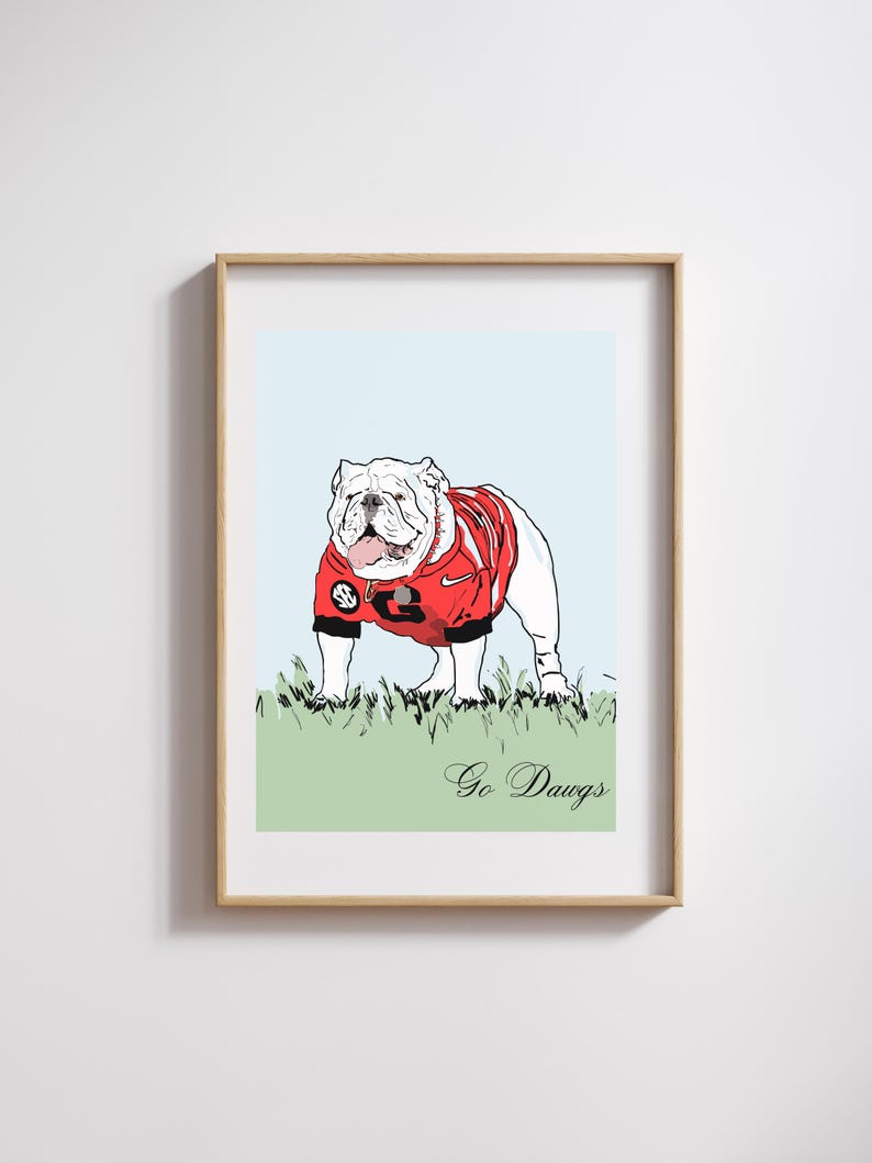 UGA Bulldog Digital Print - Etsy