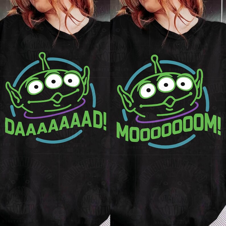 Toy Story Alien Mom Dad Png, Mommy Daddy Matching Png, Mother's Day ...
