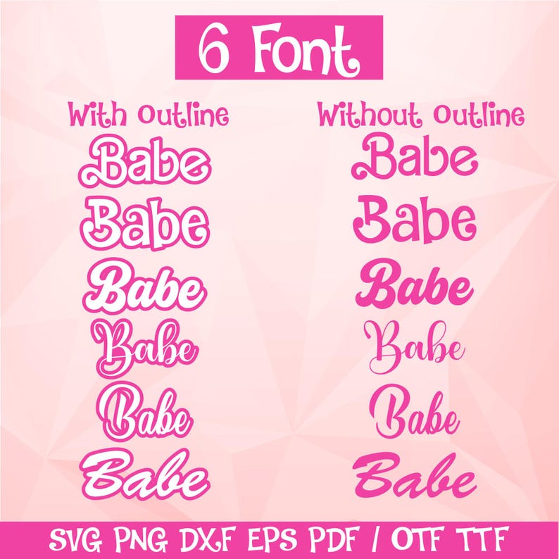 6 Pink Font Alphabet ALL Trend Fonts, Pink Doll Letters Font Download ...