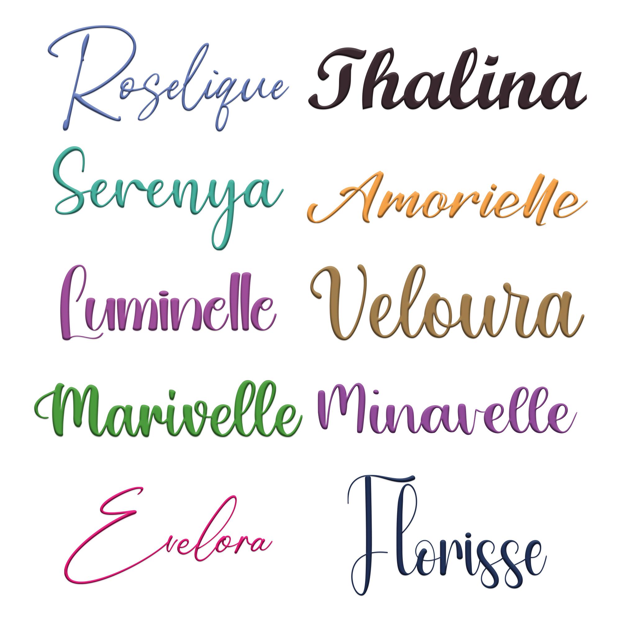 Cursive Embroidery Font, Monogram Script, Satin Stitch (10 Fonts ...