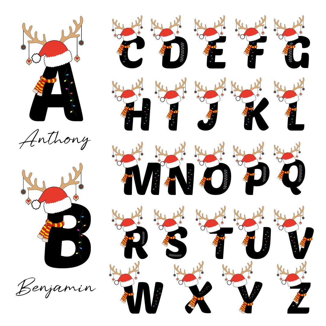 Christmas Alphabet SVG Bundle, Santa Hat Letters (digital Download) - Etsy