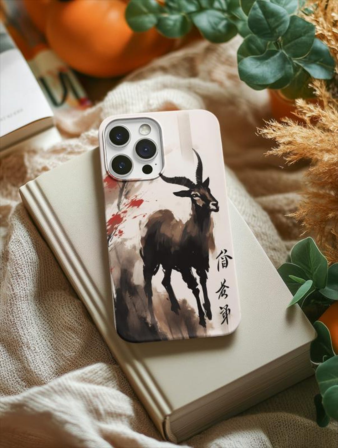 Chinese Zodiac Goat Ink Art Phone Case | Year of the Goat Design ...