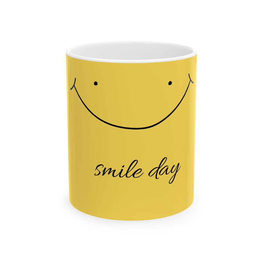 Smiley Face Ceramic Mug - Perfect for Smile Day, Gift for Friends ...