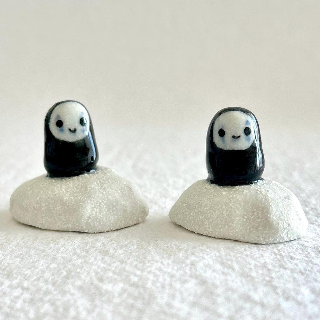 Miniature CERAMIC KAONASHI Statue on Cloud // No Face Handmade - Studio ...