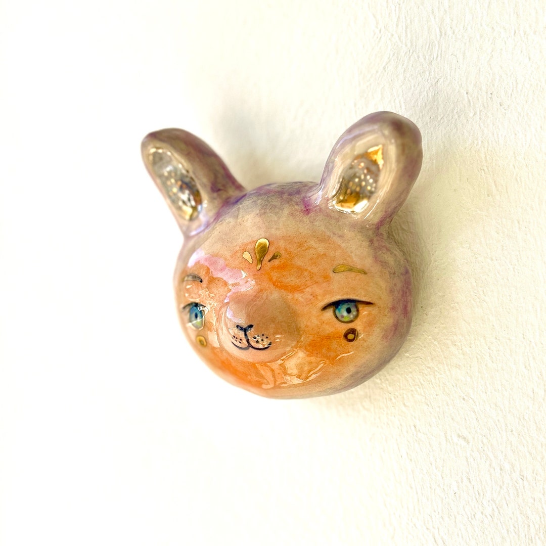 CUTE BUNNY MASK // Ceramic Mask Wall Decor Bunny Mask - Etsy