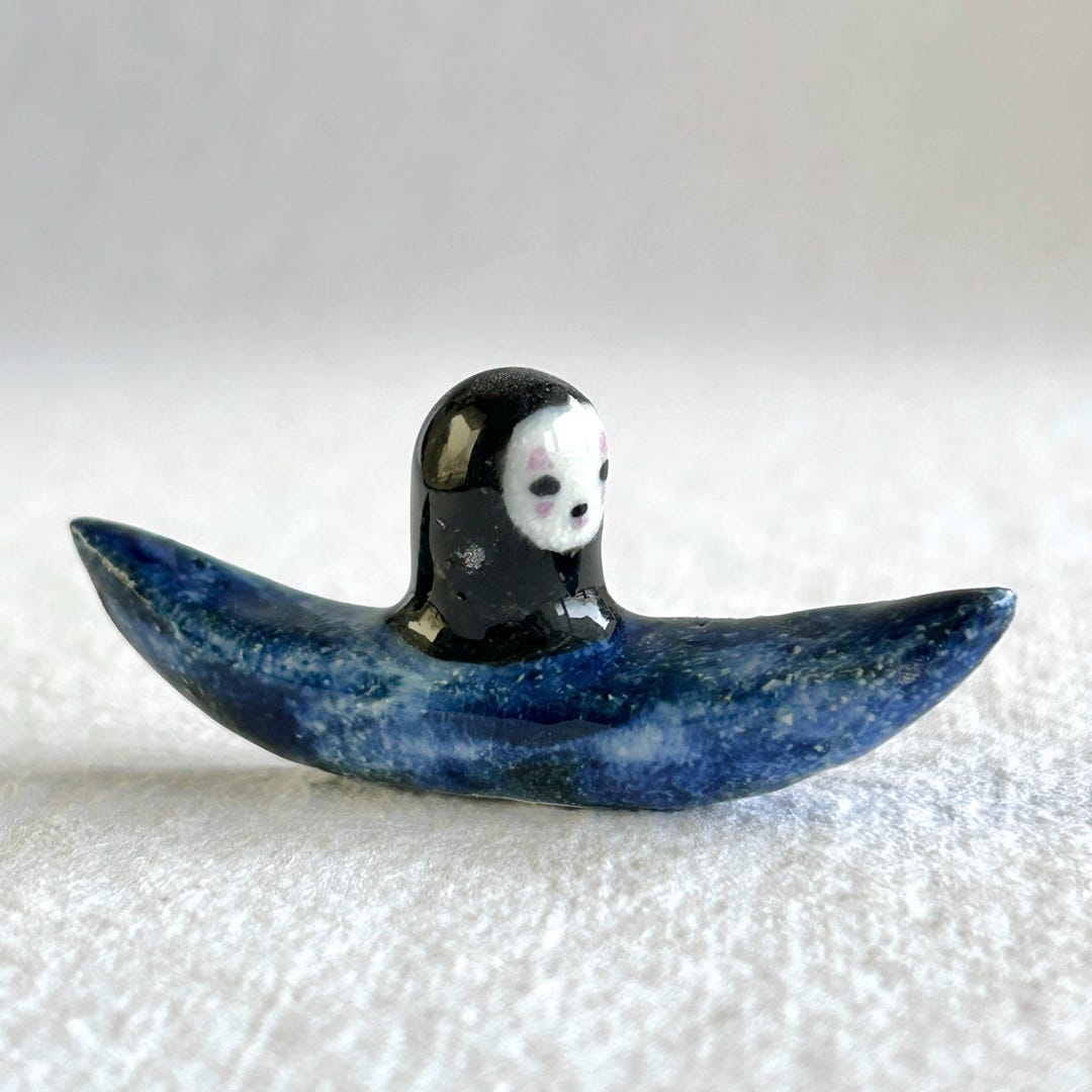 CERAMIC KAONASHI Spirit Boat Statue // No Face Handmade - Studio Ghibli ...
