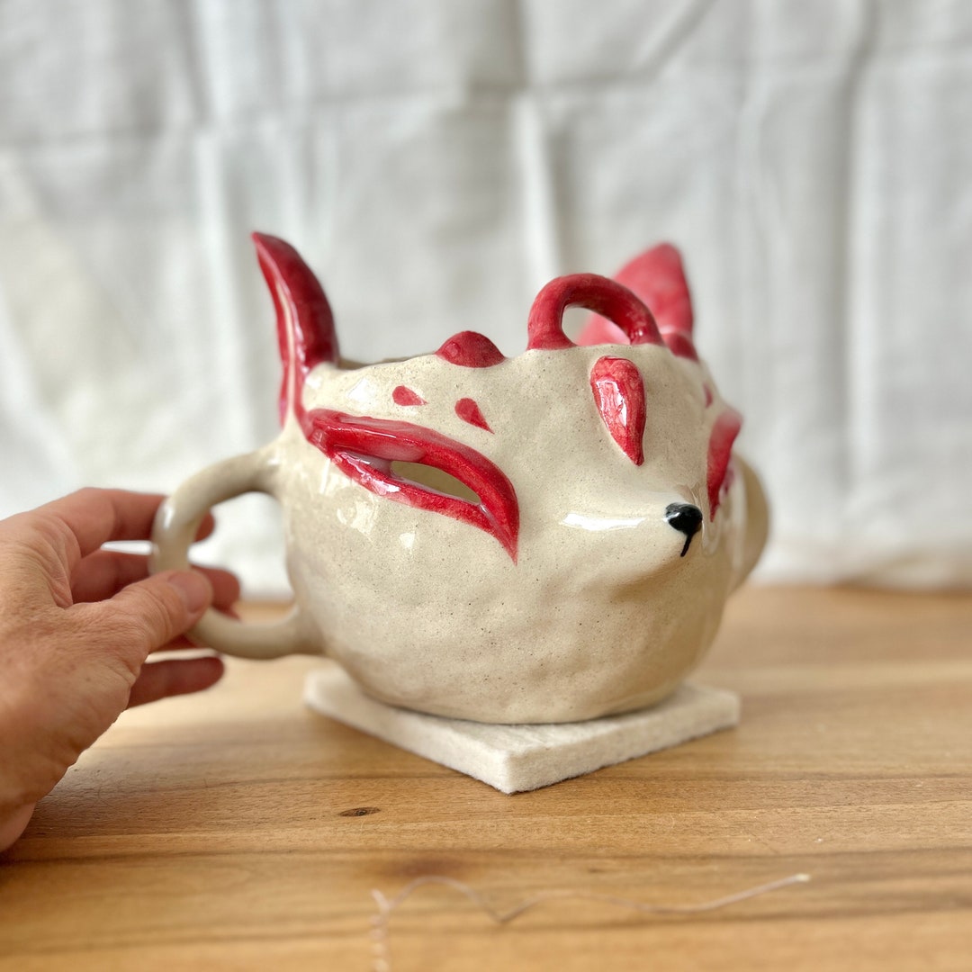 Large KITSUNE FOX Decorative Centerpiece and Bowl // Wedding Decor ...