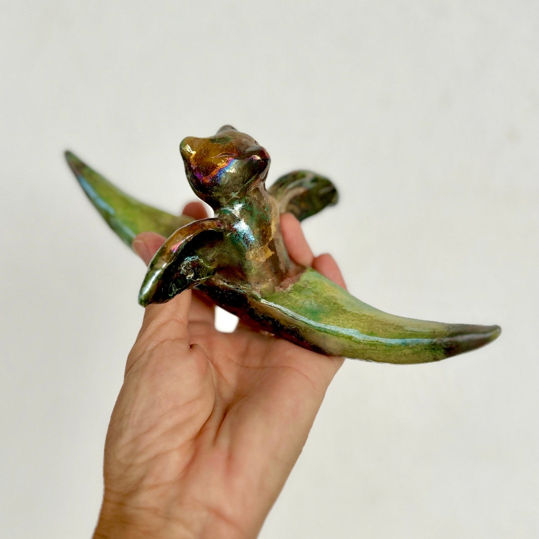 TIGER ANGEL Spirit Boat Totem Canoe Indigenous Ceramic Sculpture ...