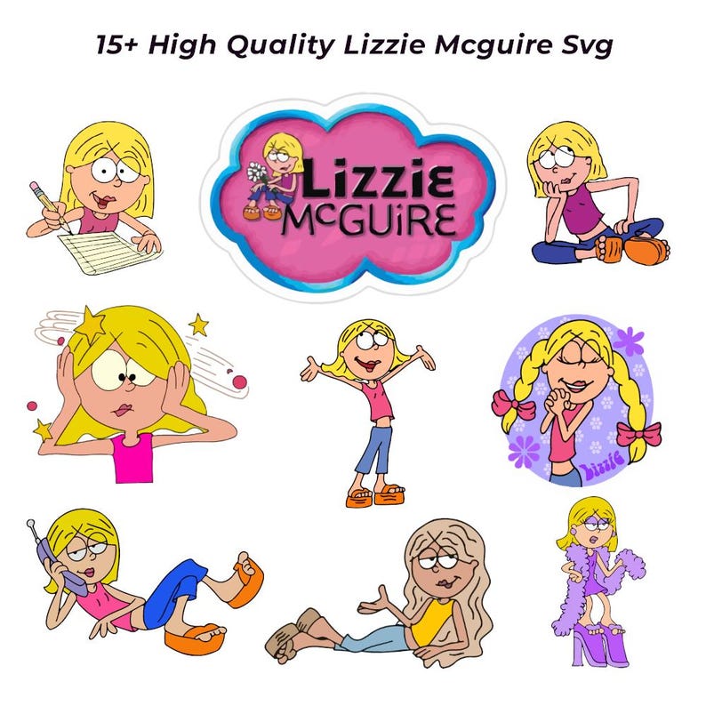 Lizzie Mcguire SVG, PNG Pink Lizzie Birthday Svg,– Digital Download for ...