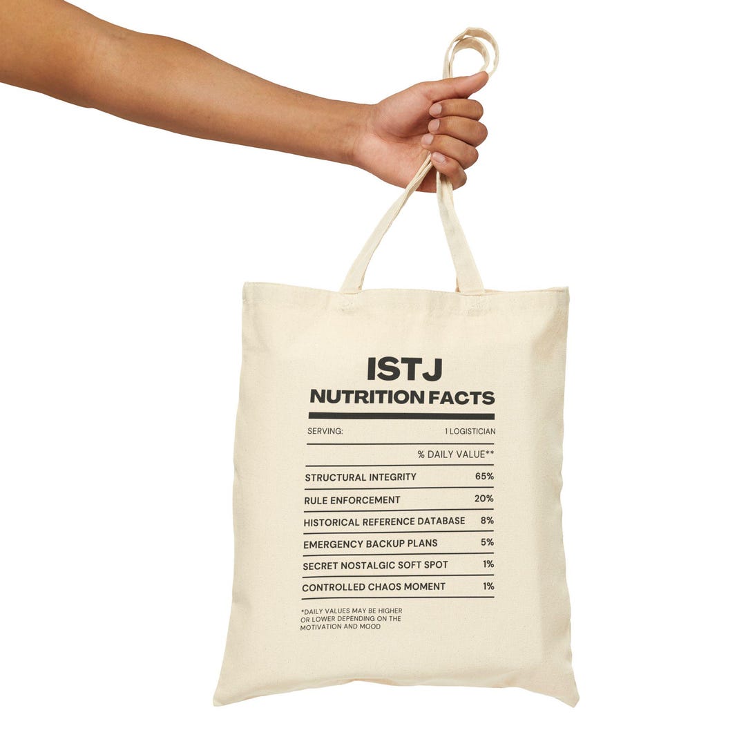 ISTJ Nutrition Fact Tote Bag | Funny Personality Gift | MBTI Introvert ...