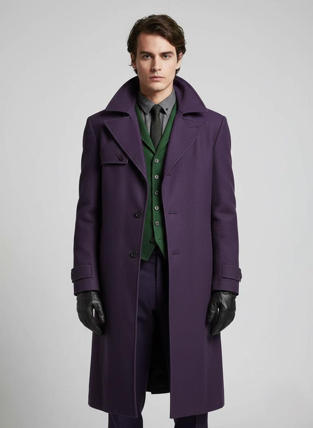 Handmade Joker Cosplay Overcoat: Heath Ledger Purple Trench Coat - Etsy