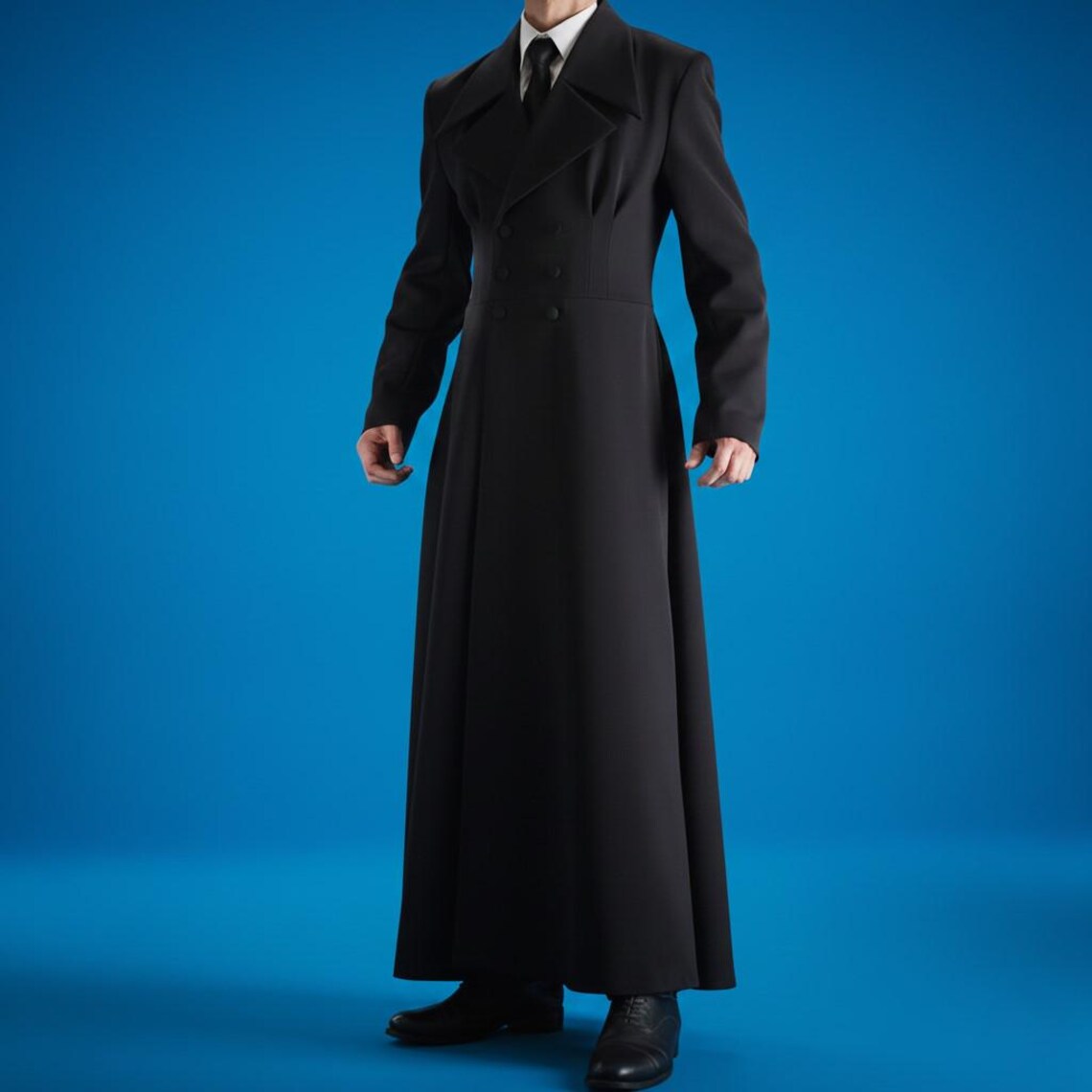 Men's Gothic Handmade Wool Overcoat: Steampunk Double Breasted Long ...