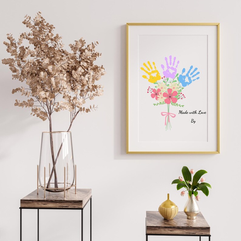 Valentine Mother's Day Craft Handprint Art Birthday Activity Floral ...