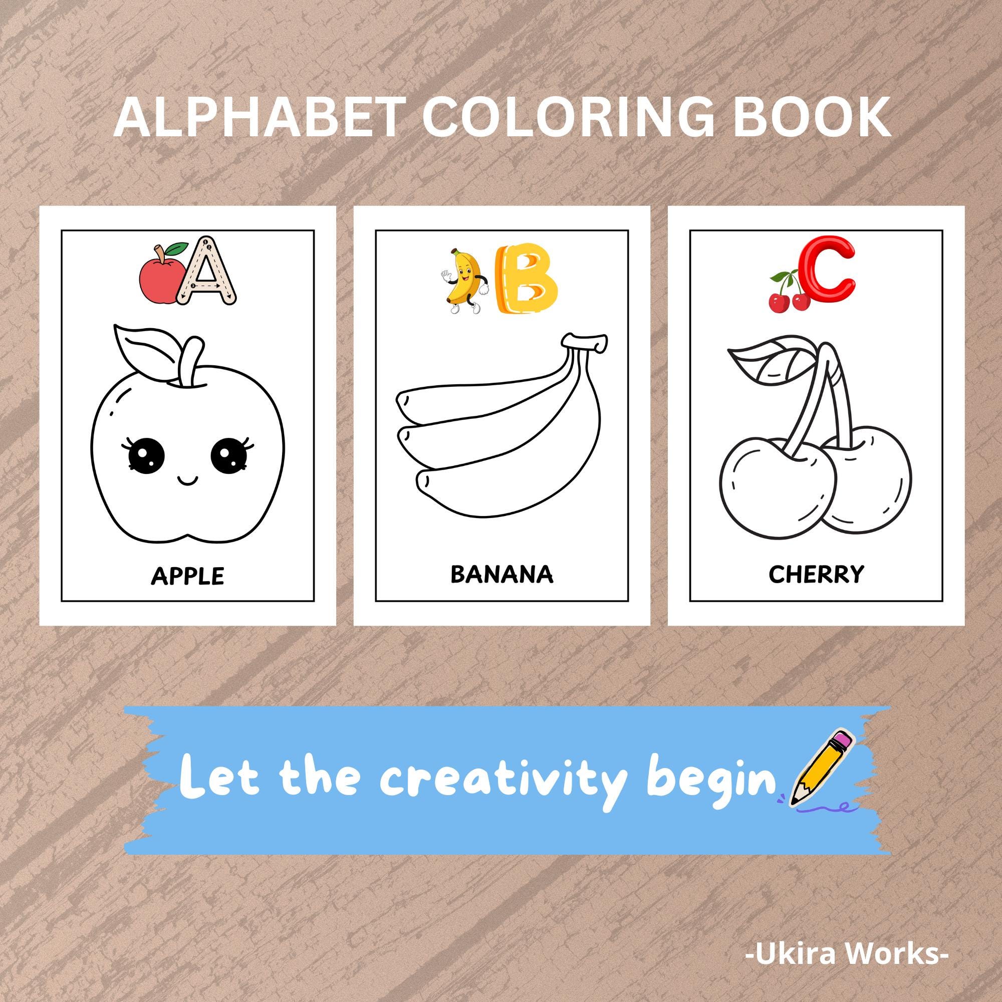 28 PAGES ABC Baby Shower Coloring Book, Baby's First ABC Book, Baby ...