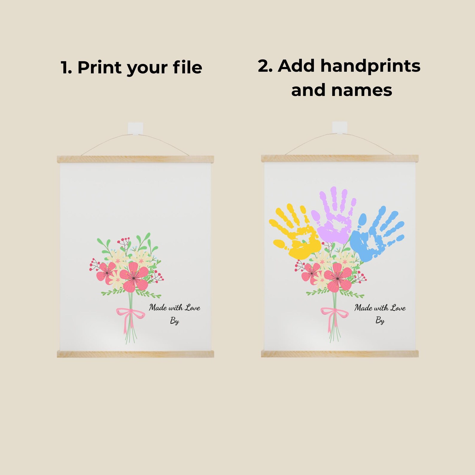 Valentine Mother's Day Craft Handprint Art Birthday Activity Floral ...