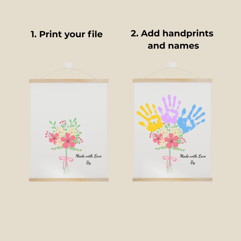 Valentine Mother's Day Craft Handprint Art Birthday Activity Floral ...